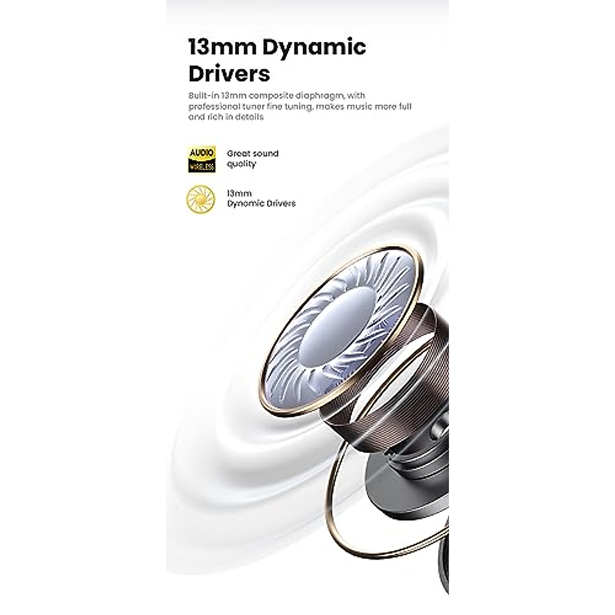 Wireless Earbuds Bluetooth 5.3 Earphones for Samsung Galaxy Note10+ 5g in Ear Headphones True Stereo Sports Waterproof/Sweatproof Headsets with Microphone - Black