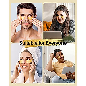 Komoko 24K Gold Under Eye Patches (60 Count), Skin Care, Golden Under Eye Mask Anti-Aging Collagen & Amino Acid, Eye Mask for Removing Dark Circles, Puffiness and Wrinkles, Refresh Your Under Eye Skin