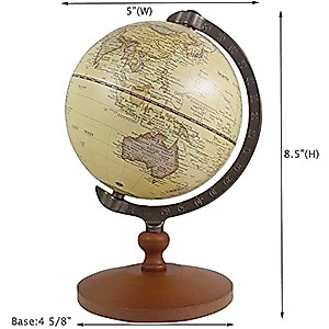 SGT Traditional Decorative Wooden base 2021 Updated World Globe Educational Geography Office Wedding School Gift 9 inches tall 5 inches wide