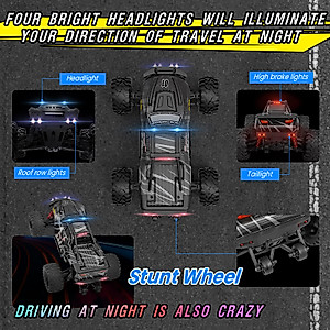 FUUY RC Cars for Adults 1:10 Large Remote Control Car 45KPH High-Speed RC Truck with 2 Batteries All Terrain Waterproof Off Road Fast RC Car with 550 Power Motor Toys Gift for Youth