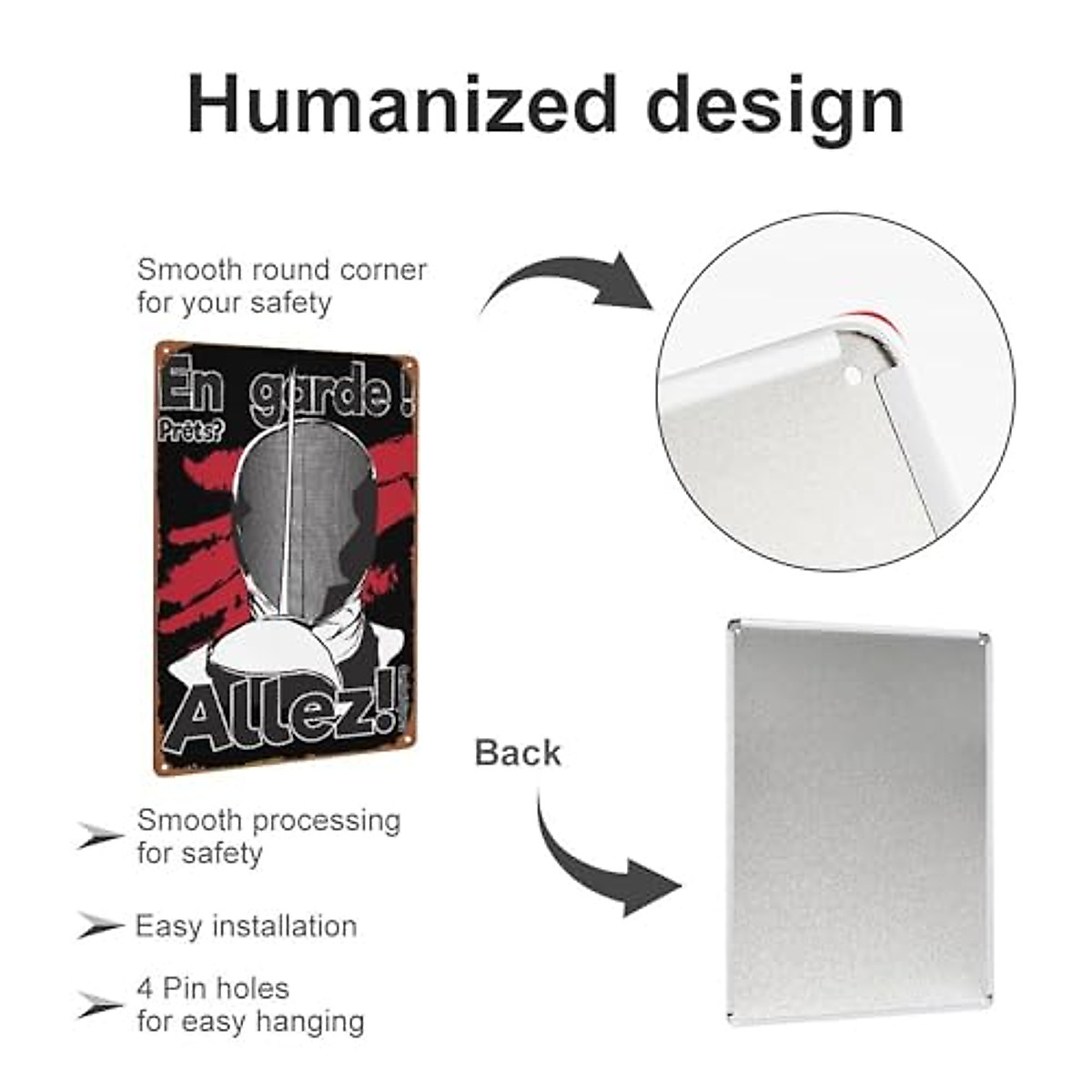 Fencing En garde physical culture Poster Signs 8 x 12 Inch Decor Funny Chic Art Wall Decort Home Yard Signs Bar Hotel Cafe Pub Indoor Outdoor restauran