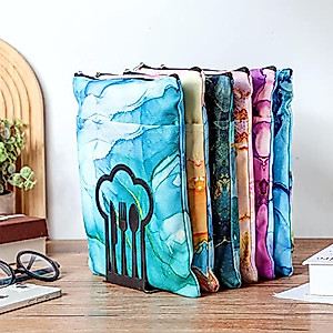 6 Pcs Book Protector Hardcover Pouch Sleeves with Zipper Book Cover for Book Lovers Washable Fabric Book Protector Pouch for Paperbacks Book Lovers Gifts, Medium 11 x 8.7 Inch(Quicksand with Glitter)