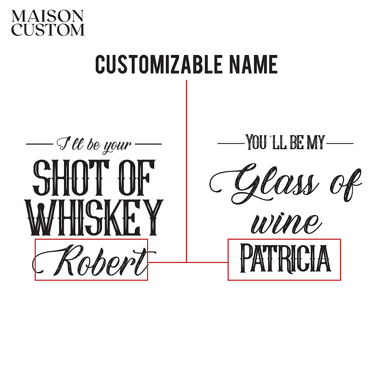 Couples Gifts - Personalized Wine & Whiskey Glasses - Mr & Mrs - His & Hers Anniversary Gift for Couple - Cool Couple Gifts for Boyfriend, Girlfriend, Husband, Wife or Fiancee - New Home Essentials