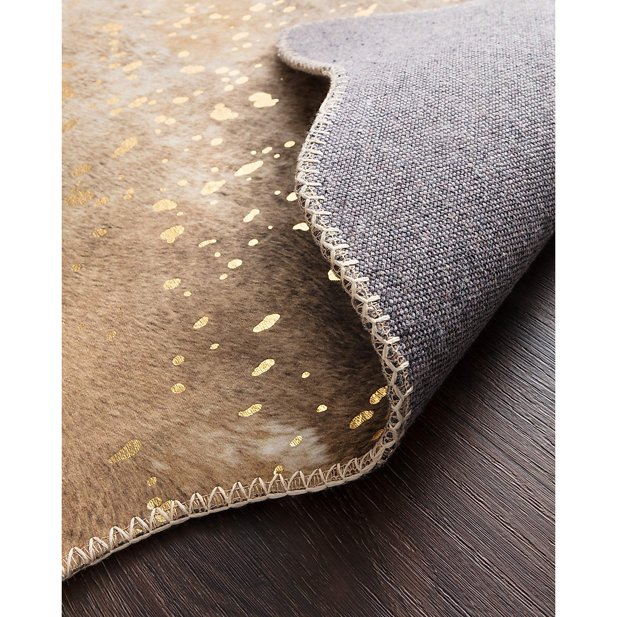 Loloi II Odessa Collection ODE-01 Accent Rug 3'-10" x 5' Mocha/Sand Rectangular 0.25" Thick