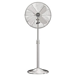 Hunter Classic S16 Oscillating Standing Fan Adjustable Height 16 Inch, 3 Speeds, Brushed Nickel, 97317