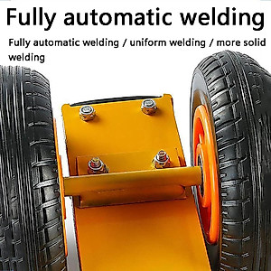HUTOOLEE Heavy Duty Panel Dolly, Mover Trolley with Solid Tyre Wheels, 300kg Capacity/I-Beam Width 3.4 Inch - 7.87 Inch, for Sheet Material Glass Plywood Door Window Frame Plasterboard