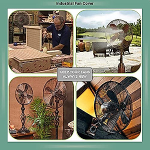 ELONGRIVER Industrial Fan Cover, Waterproof & Dustproof Protection Cover for Pedestal Fan or Wall Mount Fan Made of Heavy Duty Polyester (Black, 28" x 9" x 28")