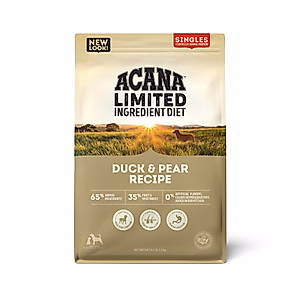 ACANA Singles Limited Ingredient Dry Dog Food, Duck & Pear Recipe, Single Protein Source Dog Food Kibble, 4.5lb