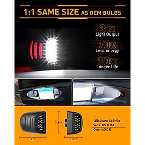 LESAUCE Red OLED Neon Tube LED License Plate Lights Tag Lights Assembly Replacement for Chevy Silverado GMC Sierra 1500 2500 3500 Tahoe Suburban Escalade Yukon XL, 2PCS