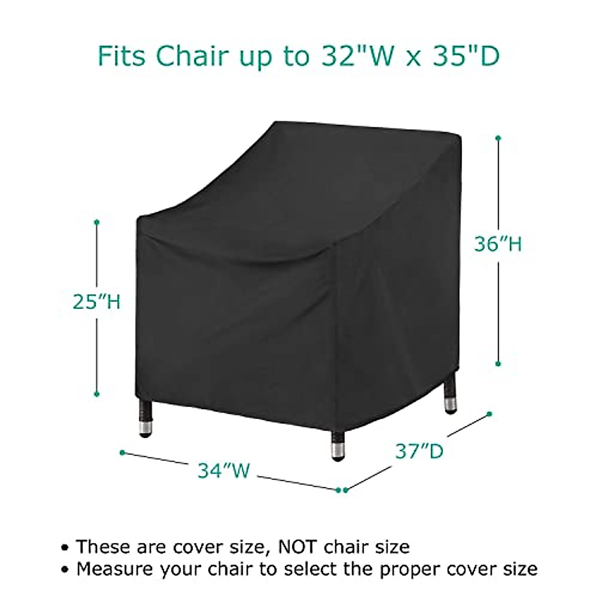SunPatio Outdoor Chair Covers 2 Pack for Adirondack Chair, Swivel Rocking Chair, Waterproof Patio High Back Chair Cover, Durable FadeStop Patio Furniture Covers for All Weather, 34"W x 37"D x 36"H