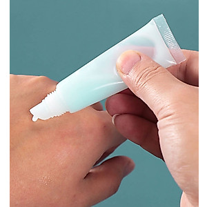 HiMo Empty Lip Gloss Tubes, 5 PACK 15ml Lip Balm Containers Mini Refillable Squeeze Tubes for Comestic Makeup and Travel Toiletries-Sliver