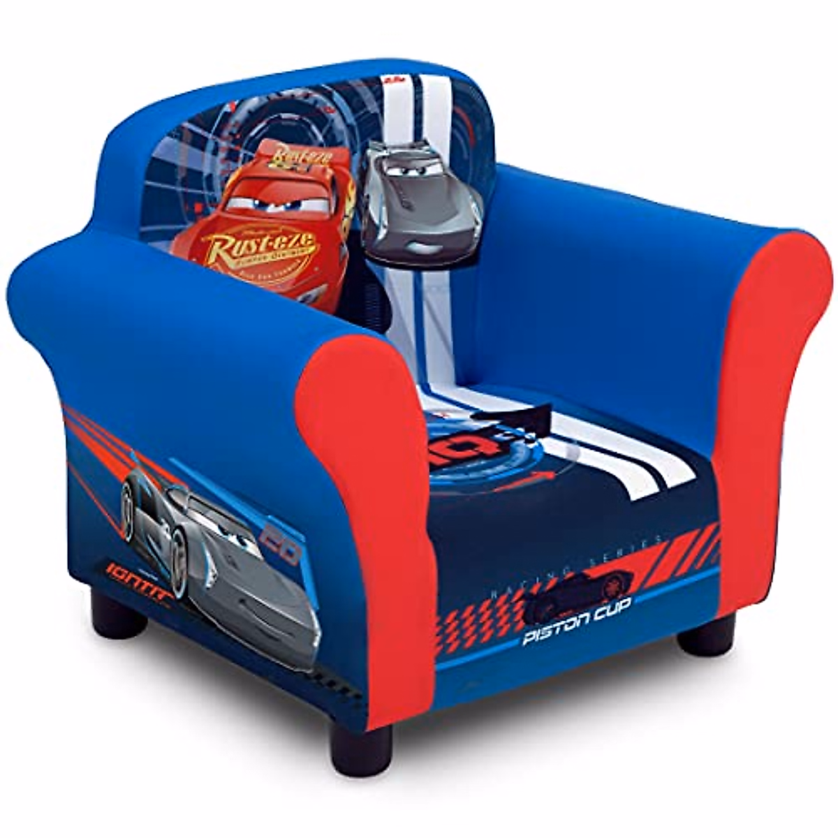 Delta Children Upholstered Chair for Relaxing, Disney/Pixar Cars, Red and Blue
