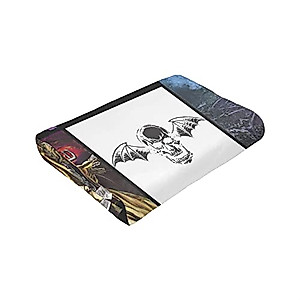 Heavy Metal Avenged Music Sevenfold Blanket Throw, Ultra-Soft Fleece Flannel Blanket Lightweight Throw Blankets for Couch Sofa Living Room for Kids Adults 80"X60"