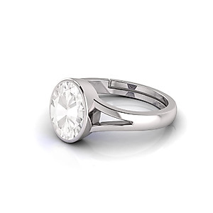 LMDPRAJAPATIS Natural 6X8 MM American Diamond White CZ Zircon 925 Sterling Silver Engagement Ring for Men or Women's Ring