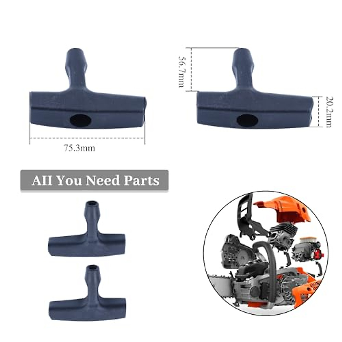 2Pcs Starter Handle Handlebar Grips Fit STIHL 017 MS170 018 MS180 021 MS210 023 MS230 MS250 Chainsaw Parts