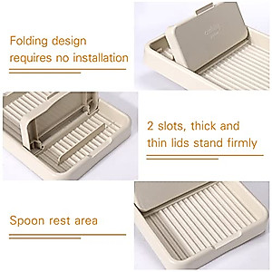 AIERSA Spoon Rest with Lid Holder for Stove Top (1 Pack)Spatula Ladle Pot Lid Utensil Rest for Countertop,Kitchen Gadgets Accessories for Cooking