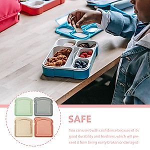 DOITOOL Toast Shape Sandwich Box 4Pcs Food Storage Containers Meal Prep Holder Freezer Bread Boxes for Lunch Fruit Candy Chocolate Party Supplies A