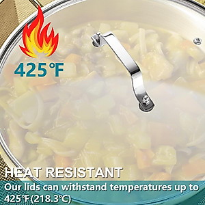 8 Inch Universal Tempered Glass Lid - 8" Pan Lid for Frying Pan and Pots,Stainless Steel Handle, Clear (8 Inch)