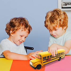 ArtCreativity Yellow School Bus Toy for Kids - 8.5 Inch Pull Back Car with Cool Opening Doors and Rubber Tires - Durable Diecast School Bus - Best Birthday Gift for Boys and Girls