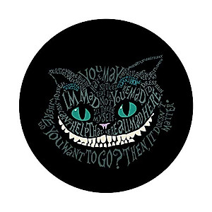 Cheshire Alice Cat We're All Mad Here Wonderland PopSockets PopGrip: Swappable Grip for Phones & Tablets