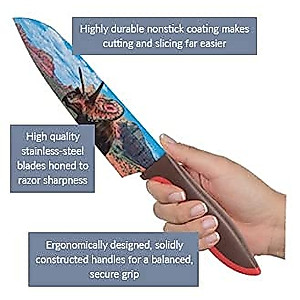 CHEF'S VISION Jurassic Knife Set Bundle With BEHOLD Wall-Mounted Magnetic Holder Silver