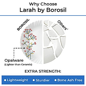 Borosil Gourmet Dinnerware Set For 6, 19 Pieces, White Dinner Plates and Bowls Sets, Chip Resistant Tempered Opal Glass, Stain Resistant, Dishwasher & Microwave Safe Dinner Set For Gifting, Serves 6