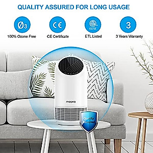 MOOKA Air Purifiers for Home Large Room 880ft², H13 HEPA Air Purifiers for Pets Smokers Remove 99.97% Allergies Pollen Dust Smoke, Air Cleaner for Bedroom Office Kitchen Living Room, White
