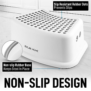 Zulay Home , Bathroom Sink with Anti-Slip Surface & Base - Kids step stool for Toddlers Potty Training, Kitchen, Living Room, Bedroom, Toy Room (Gray)