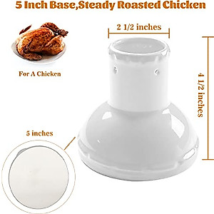 KAMaster White Ceramic Chicken Holder for Grill, Beer Can Chicken Throne for Smokers, Green Egg Parts Non-Stick Steamer Roaster Rack Vertical Stand for Kamado BBQ Accessories