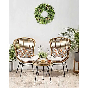 Throw Pillow Covers Camouflage Camo Orange Decorative Pillow Covers 12x20 Inch Set of 4 Grey Farmhouse Style Linen Pillow Case Cushion Cases for Couch Sofa Bedroom Living Room Home Decor