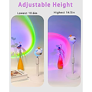 NEWHCTE RL001 Sunset Lamp Projection, 7 RGB Colors Changing Projector LED Lights Floor Lamp, 360 Degree Rotation USB Rechargeable Sunset Lamp for Party/Bedroom/Home