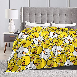 Gbuzozie Fleece Blanket Cute Duckies Lightweight Ultra-Soft Micro Cartoon Rubber Ducks Throw Blanket for Sofa Couch Bed Camping Travel - Super Soft Cozy Microfiber Blanket 50"X40"