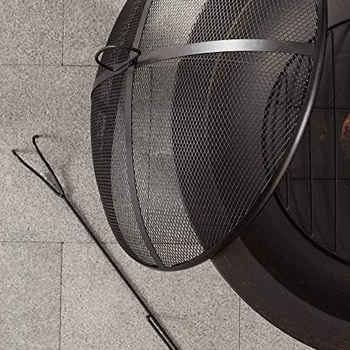 IUHJNWE 26" Metal Round Outdoor Burning Pit, Garden Patio Multipurpose Metal Fire Pit for Camping, Outdoor Heating, Campfire and Picnic