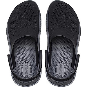 Crocs Unisex LiteRide 360 Clogs, Black/Slate Grey, 8 Men/10 Women