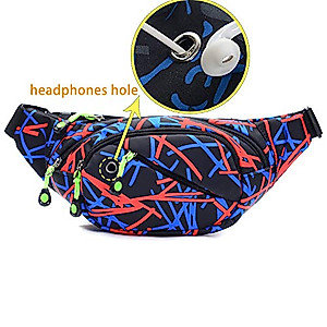 Fanny Pack Fashion Waist Chest Bag Adjustable Belt Chest Shoulder Pack Casual Bag Bum Bags Hip Pouch for Women Men Running Hiking Fitness Cycling Beach Travel Concert Festival (Black)