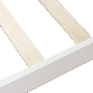 HomJoones Wood Platform Bed Twin Bed Frame Mattress Foundation Sleigh Bed with Headboard/Footboard/Wood Slat Support,Twin (White)