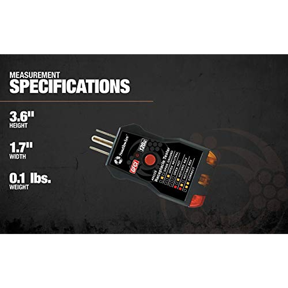 Southwire 40022S Receptacle Tester, Black