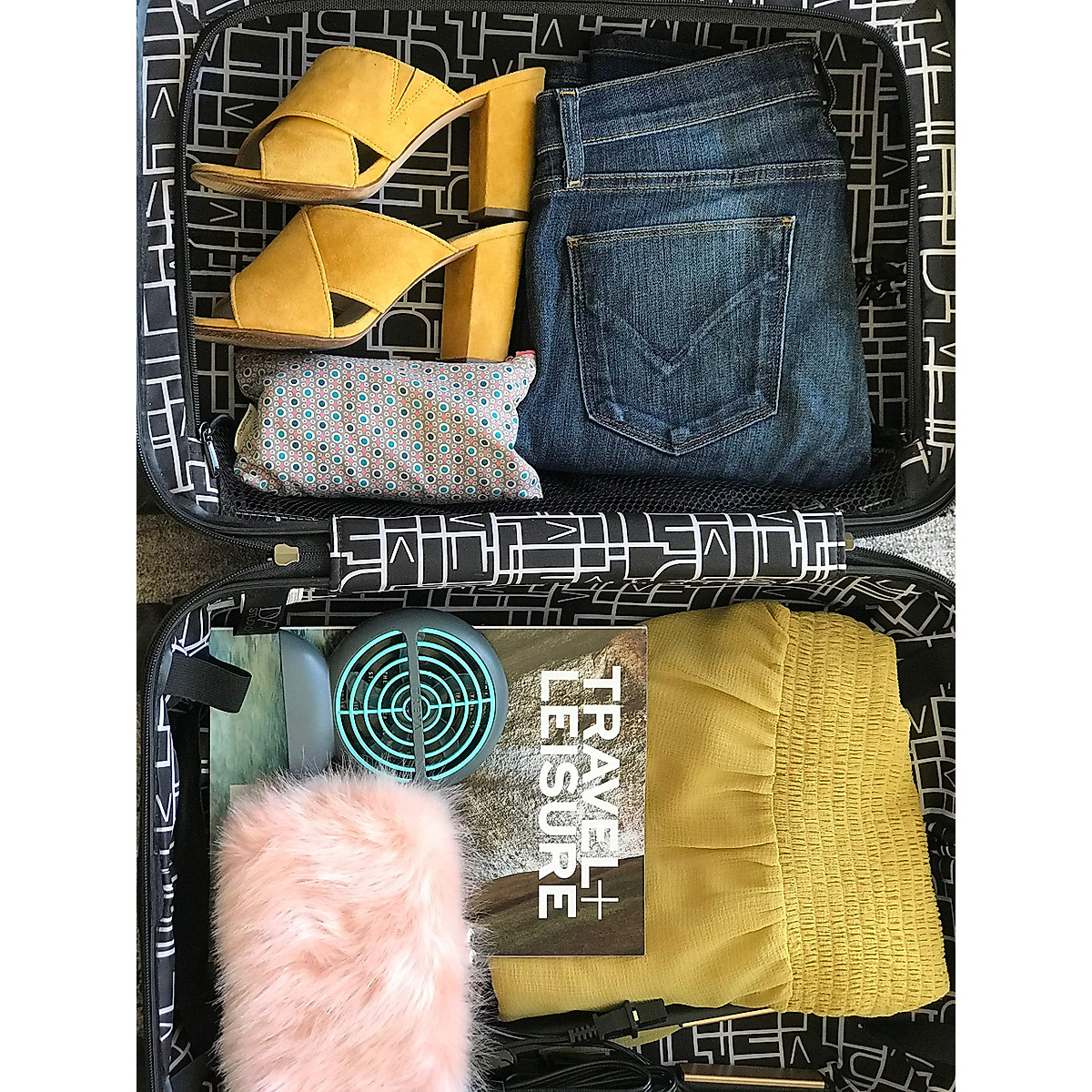 Treva Rechargeable Battery Small Fan - 3.5 Inch Blade USB Charging Port Fan - 3 Speed Circular Cooling Design - Portable Handheld or Personal Desktop Size - Travel Ready (Mint, 1)