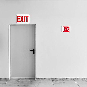 Enjoyist 2-Pack Exit Sign, 10"x 7" .04" Aluminum Reflective Sign Rust Free Aluminum-UV Protected and Weatherproof