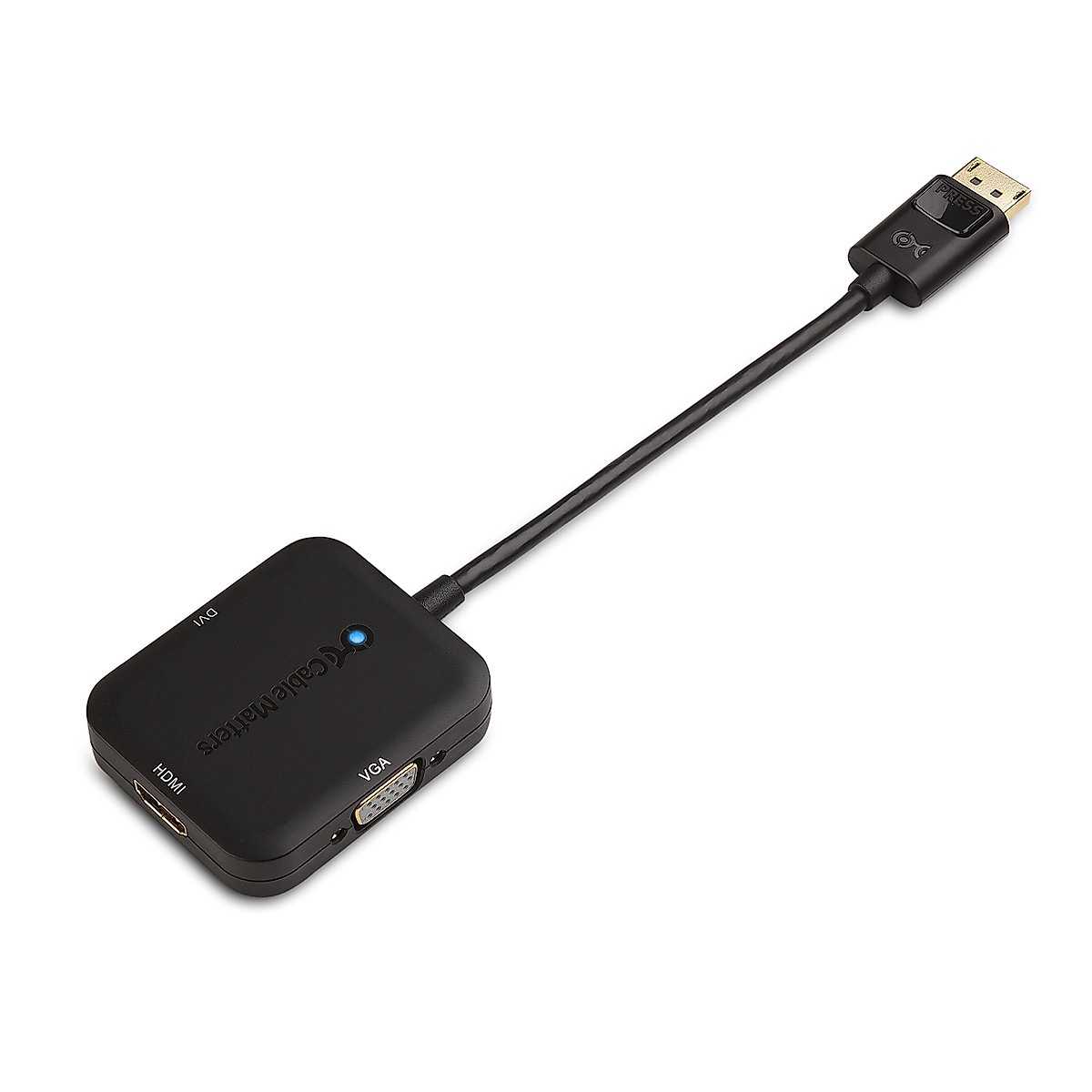Cable Matters DisplayPort to HDMI Adapter with VGA and DVI 3-in-1 Adapter - Supporting 4K Resolution via HDMI