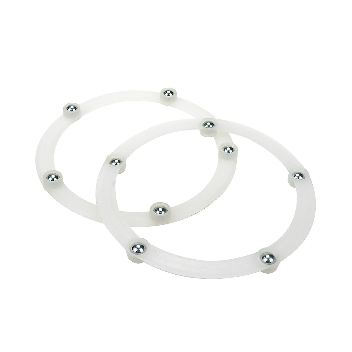 Geesatis 4 Pcs Acrylic Lazy Susan Turntable Bearing Swivel Organizer Revolving Display Base Smooth Turnable, 3.5 inch Diameter, White