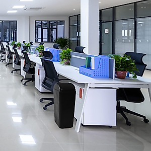 Sandmovie 3.5 Gallon Slim Garbage Bin with Swing-top, Plastic Swing Lid Trash Can, 1 Pack