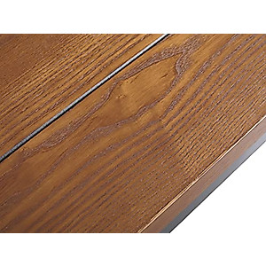 Signature Design by Ashley Quinidad Industrial 4 Piece Set including a Rectangle Counter Height Dining Room Counter Table and 3 Bar Stools, Black & Brown