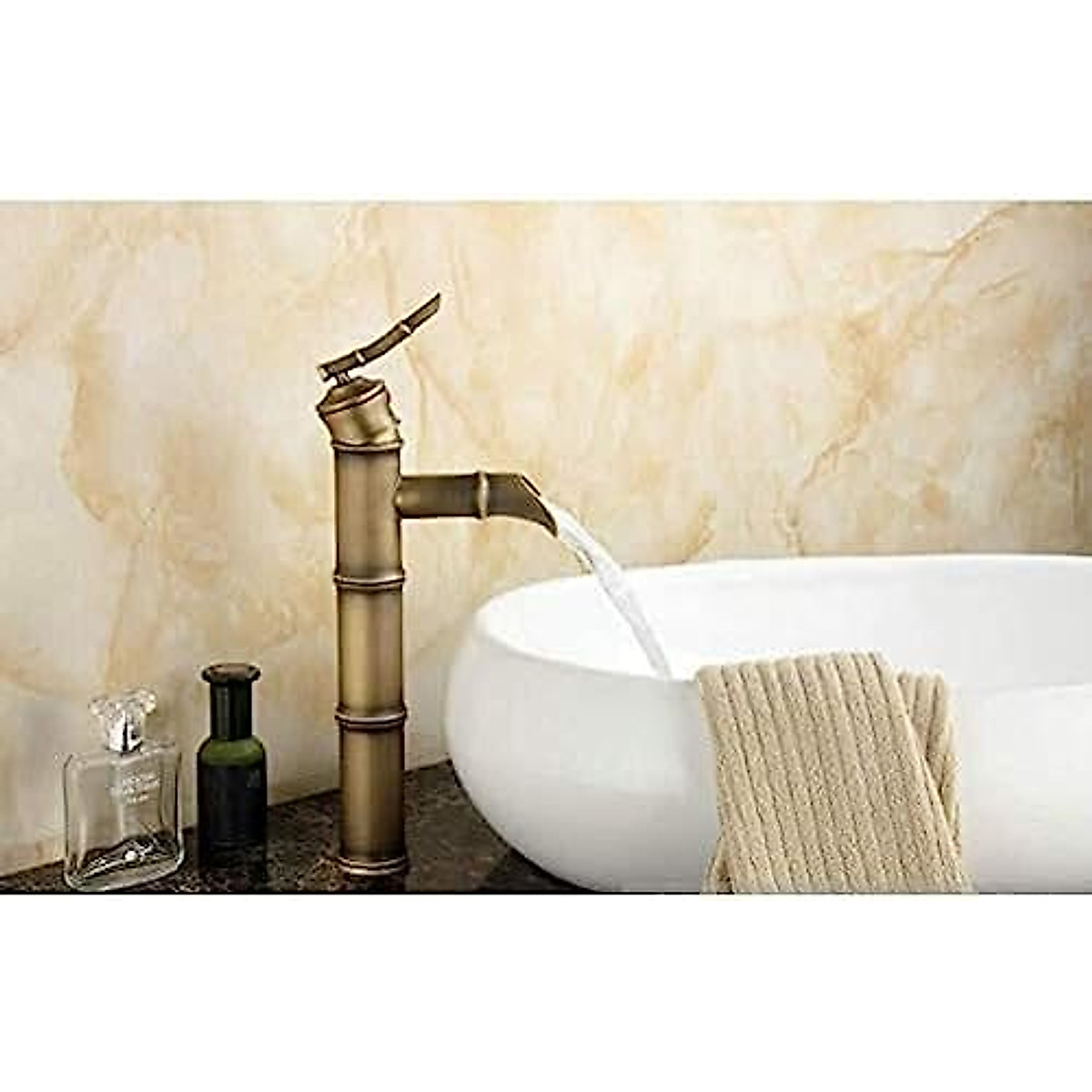 Kitchen Taps Kitchen Tap Faucet Sink Faucet Antqiue Brass Bamboo Waterfall Sink Faucet Single Lever Deck Bathroom Toilet Mixer Tap Faucet