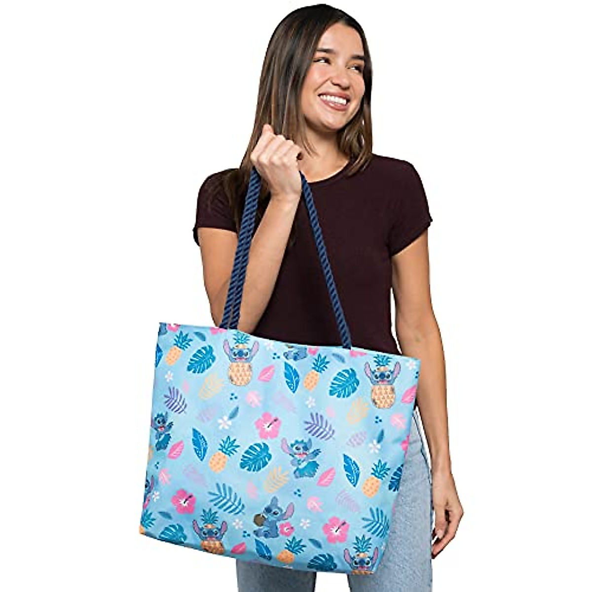Disney Tote Lilo and Stitch Hawaiian Beach Print Travel Bag