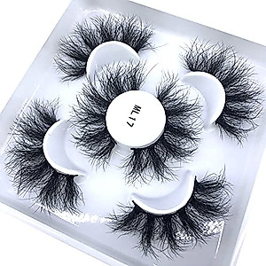 HBZGTLAD Reusable mink eyelashes 25mm lashes fluffy messy 3D mink lashes wholesale 3 pairs natural Long Thick false eyelashes extension (ML17)
