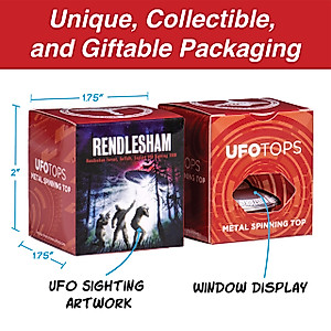 Rendlesham | Metal Spinning Fidget Toy Top | Inspired by The Documented 1980 UFO Sighting in Rendlesham, England (Cosmic Silver.)