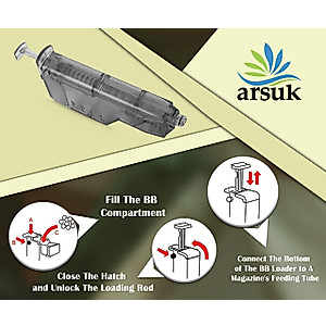 ARSUK Airsoft Speed Loader with Adapter for 6mm bb Pellets, Paintball Magazine Fast Quick Loading Airsoft Tool Accessory for 155 Rounds