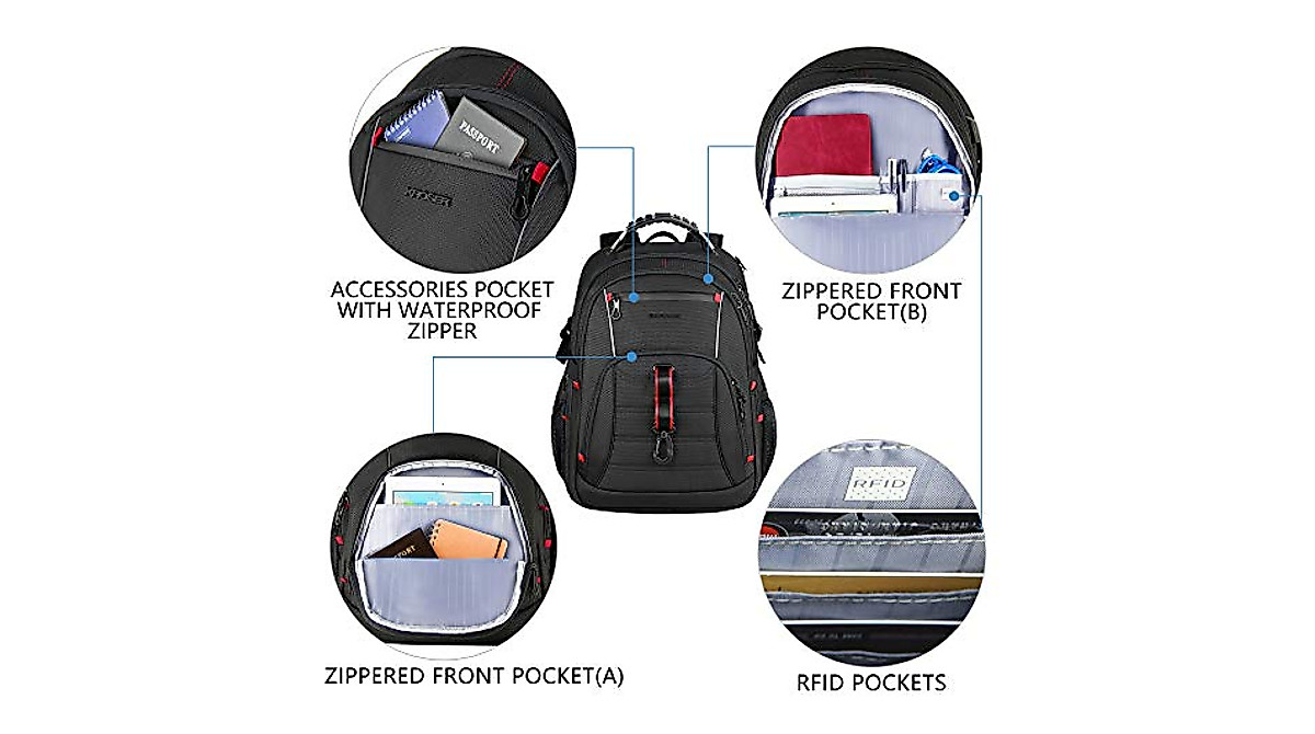 KROSER Travel Laptop Backpack 17.3 inch – Water-Repellent & Stylish
