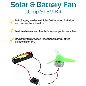 Solar Fan Mini xUmp STEM Kit - Build Your own Solar Cell or Battery Powered Fan